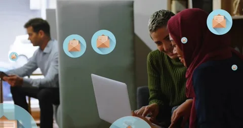 Animation of letter in open envelope ico... | Stock Video | Pond5