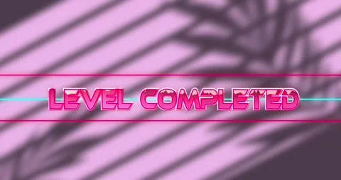 Animation of level completed text betwee... | Stock Video | Pond5