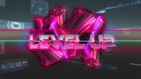 Animation of level up in digital abstrac... | Stock Video | Pond5
