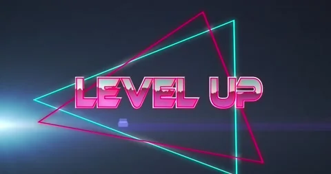 Animation of level up text and graphics ... | Stock Video | Pond5