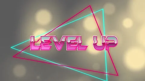 Animation of level up text over light sp... | Stock Video | Pond5