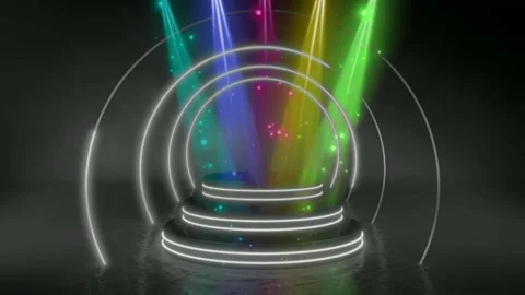 Animation light beam shines on the stage... | Stock Video | Pond5