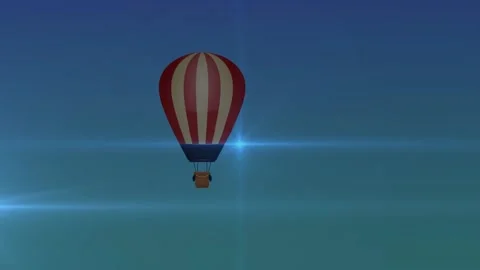 Animation of light trails over hot air b... | Stock Video | Pond5