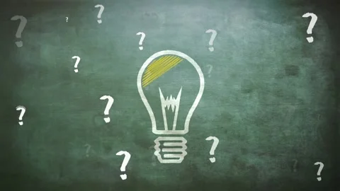 Animation of lightbulb over question mar... | Stock Video | Pond5