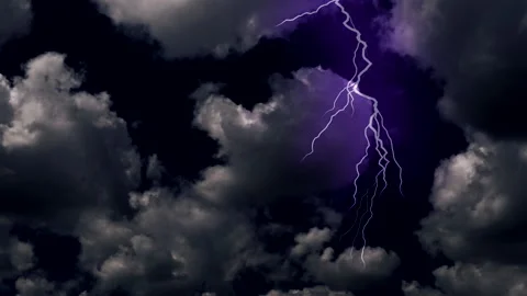 Animation of lightning flashes in the sk... | Stock Video | Pond5
