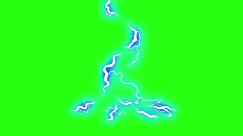 Animation lightning on green screen back... | Stock Video | Pond5