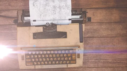 Animation of lights over vintage typing ... | Stock Video | Pond5