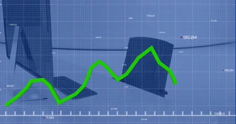 Animation of line graph and numbers over... | Stock Video | Pond5