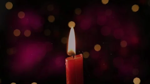 Animation of lit candles with flickering... | Stock Video | Pond5