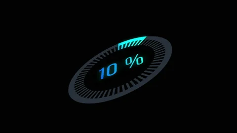 Animation Loading Bar 0 100 Glow Cir Stock Video Pond5