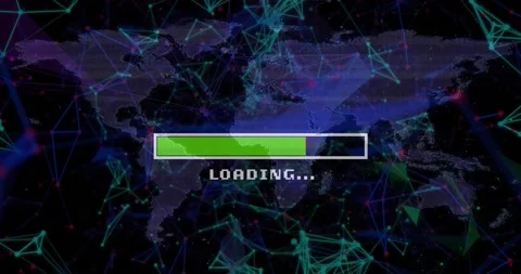 Animation of loading bar and network of ... | Stock Video | Pond5