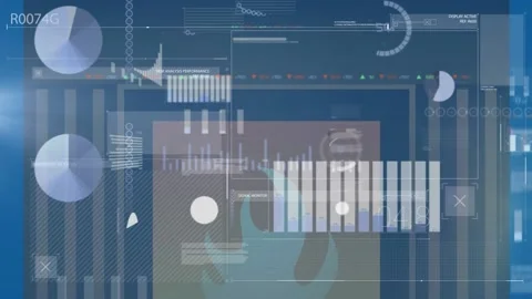 Animation of loading circle, graphs and ... | Stock Video | Pond5