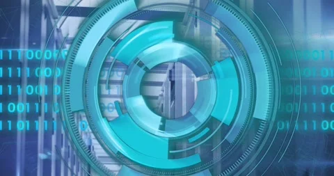 Animation of loading circles over binary... | Stock Video | Pond5