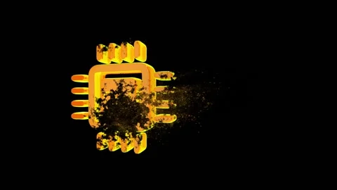 animation logo sign cpu. Intro of bright... | Stock Video | Pond5