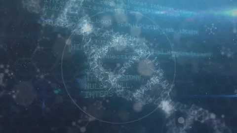 Animation loop of circles with dna helix... | Stock Video | Pond5