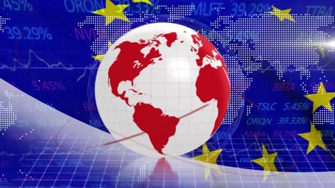 Animation loop of globe, graphical map, ... | Stock Video | Pond5