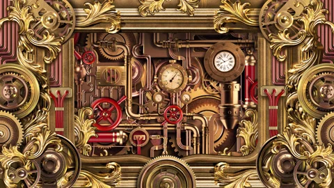 Animation loop on the topic of steampunk... | Stock Video | Pond5
