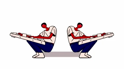 Animation loop with two people typing fa... | Stock Video | Pond5