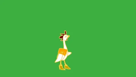 Animation loop video cartoon chicken on ... | Stock Video | Pond5