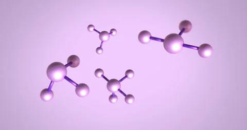 Animation of macro of molecules on purpl... | Stock Video | Pond5