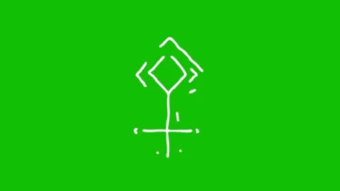 Animation with magic rune symbols on gre... | Stock Video | Pond5