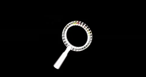 Animation of magnifying glass moving on ... | Stock Video | Pond5