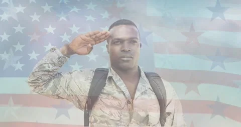 Animation of male soldier saluting movin... | Stock Video | Pond5