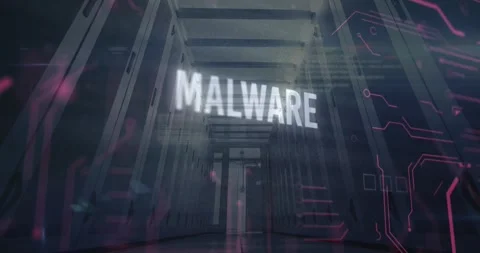 Animation of malware text and computer l... | Stock Video | Pond5