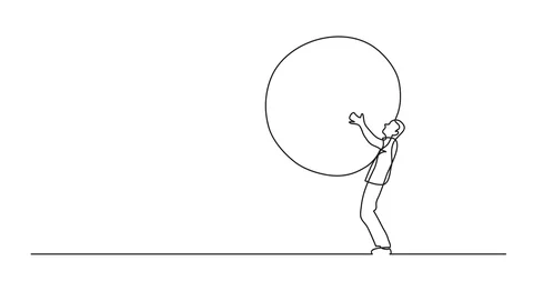 Animation of man carrying weight - singl... | Stock Video | Pond5