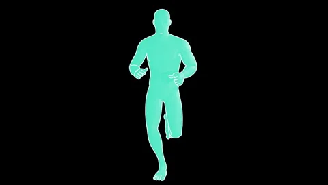 animation of a man running front view | Stock Video | Pond5
