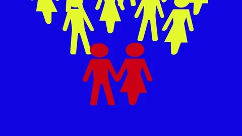 Animation of many isolated people in con... | Stock Video | Pond5