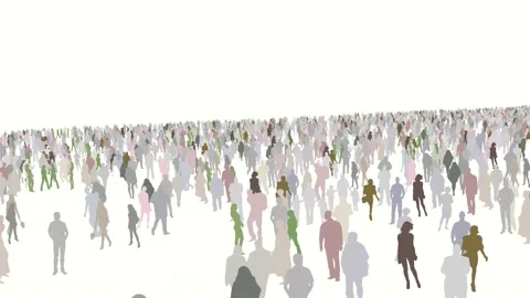 Animation of many people, crowd, silhoue... | Stock Video | Pond5