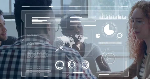 Animation of map, graphs, map, loading c... | Stock Video | Pond5