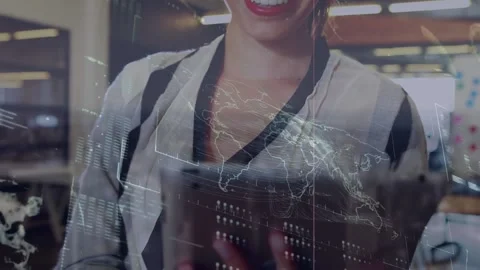 Animation of map, loading bars, globe an... | Stock Video | Pond5