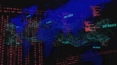 Animation of map with numbers and dna he... | Stock Video | Pond5