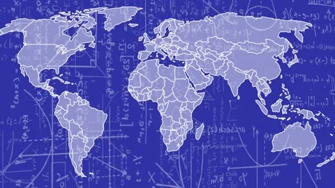 Animation of map over mathematical equat... | Stock Video | Pond5