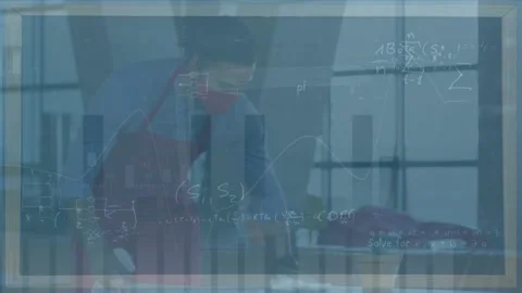 Animation of math formulas and graphs ov... | Stock Video | Pond5