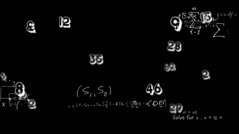 Animation of math formulas and numbers o... | Stock Video | Pond5