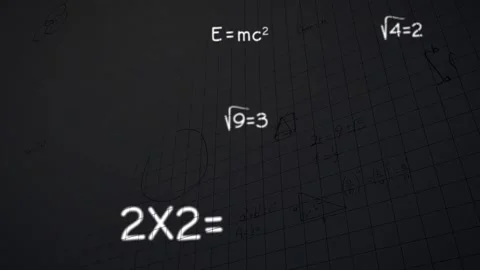 Animation of math formulas and numbers o... | Stock Video | Pond5