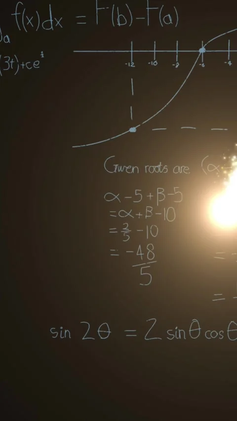 Animation of math formulas and star on b... | Stock Video | Pond5