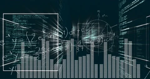 Animation of math formulas, graphs and c... | Stock Video | Pond5