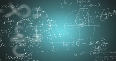 Animation of math formulas on green back... | Stock Video | Pond5