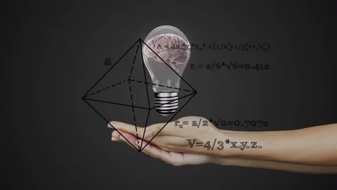 Animation of math formulas over brain in... | Stock Video | Pond5