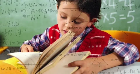 Animation of math formulas over focused ... | Stock Video | Pond5