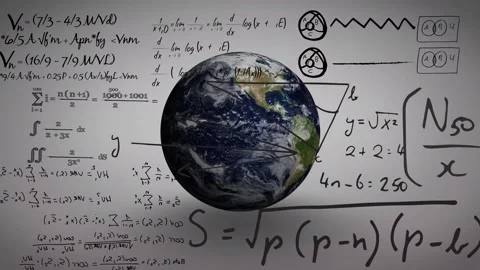 Animation of math formulas over globe on... | Stock Video | Pond5