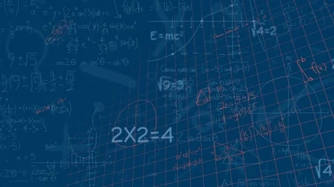 Animation of mathematical equations and ... | Stock Video | Pond5