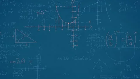 Animation of mathematical equations and ... | Stock Video | Pond5