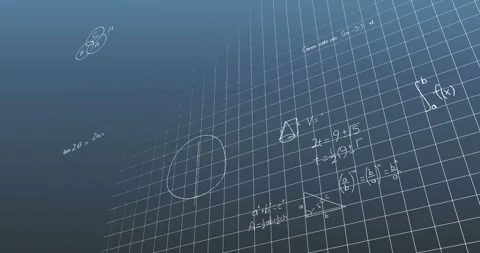 Animation of mathematical equations and ... | Stock Video | Pond5