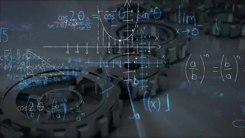 Animation of mathematical equations and ... | Stock Video | Pond5