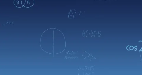 Animation of mathematical equations and ... | Stock Video | Pond5